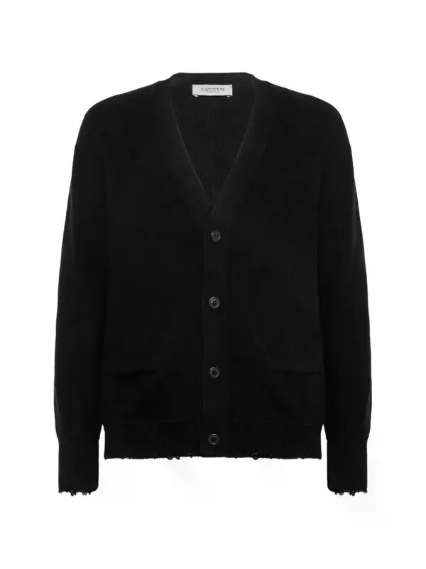 LANEUS V-neck Cardigan - Black