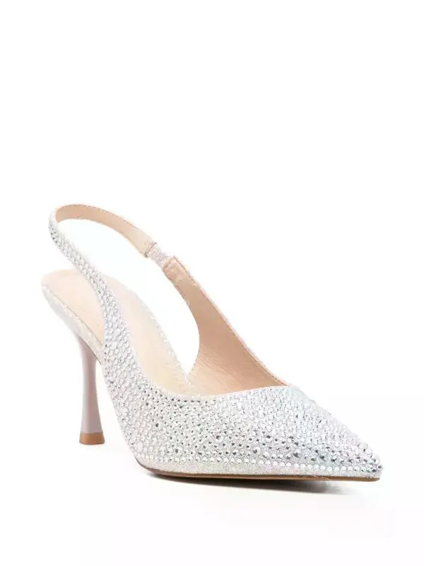 TWENTY FOURHAITCH Embellished Slingback Pumps - Silver