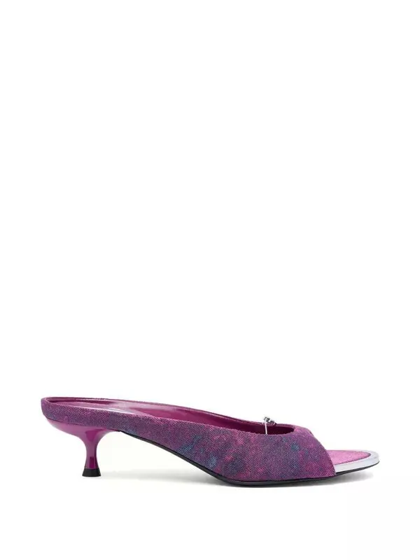 DIESEL® D-diam's-sa Denim Heeled Mules - Purple