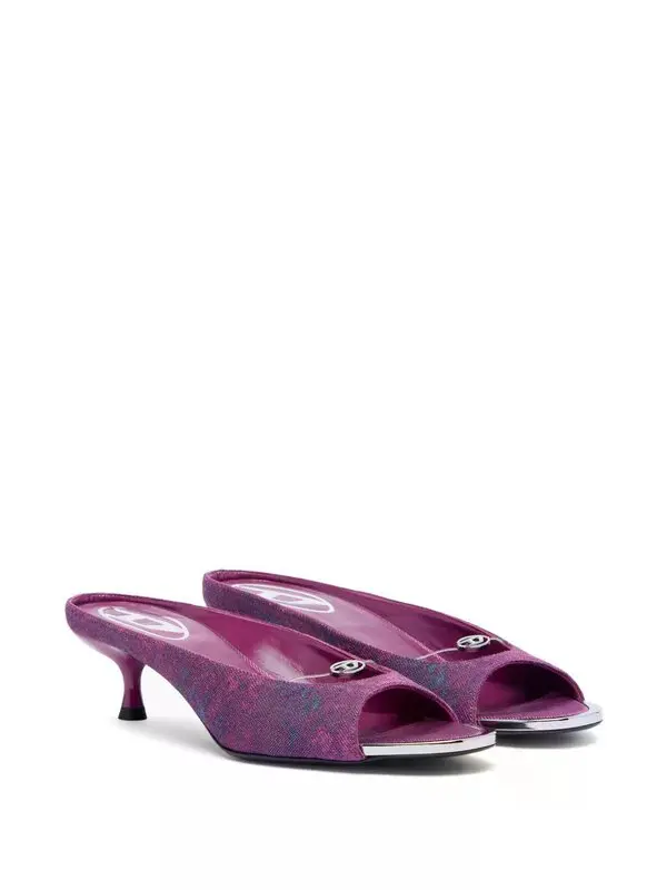 DIESEL® D-diam's-sa Denim Heeled Mules - Purple