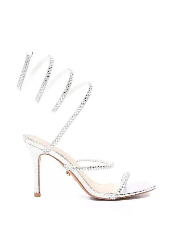 TWENTY FOURHAITCH Embellished Spiral Pumps - Silver