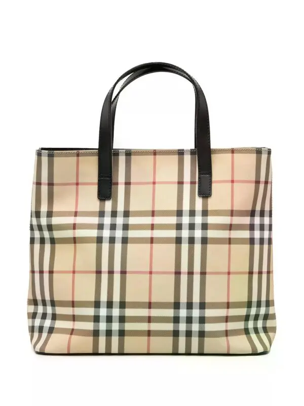 Burberry House Check Coated Canvas Tote Bag - Brown