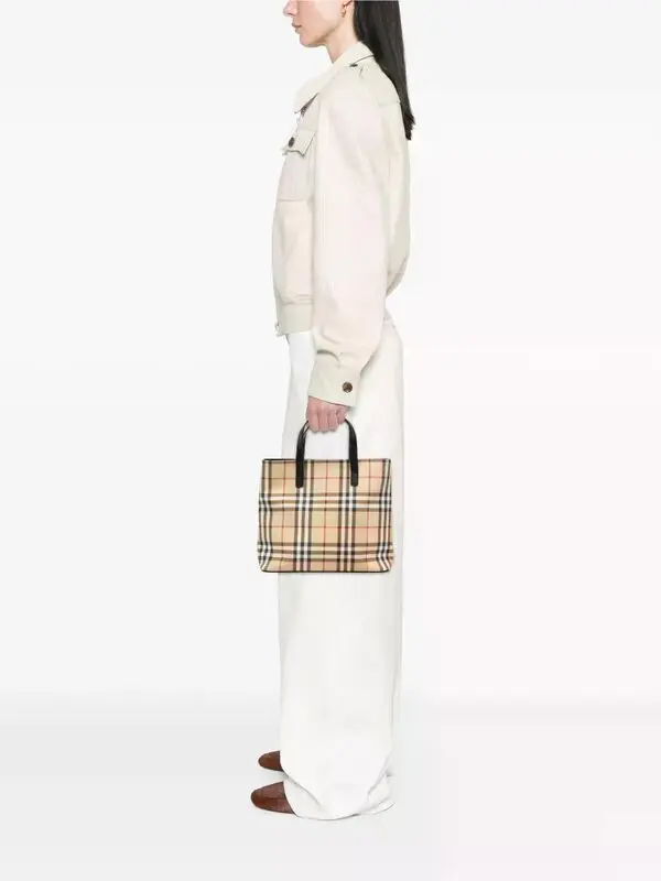 Burberry House Check Coated Canvas Tote - Brown