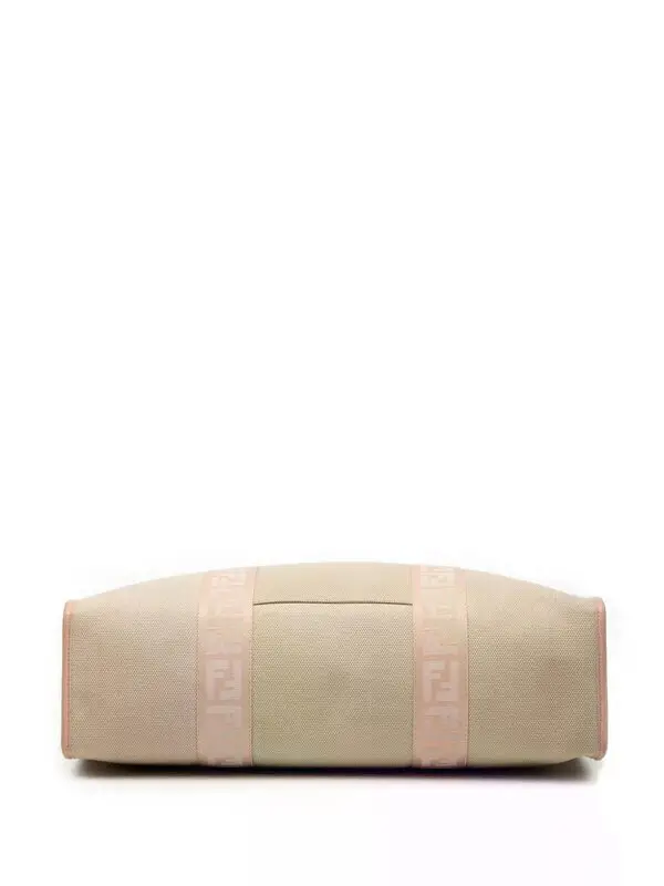 Fendi Zucca Trimmed Canvas Tote Bag