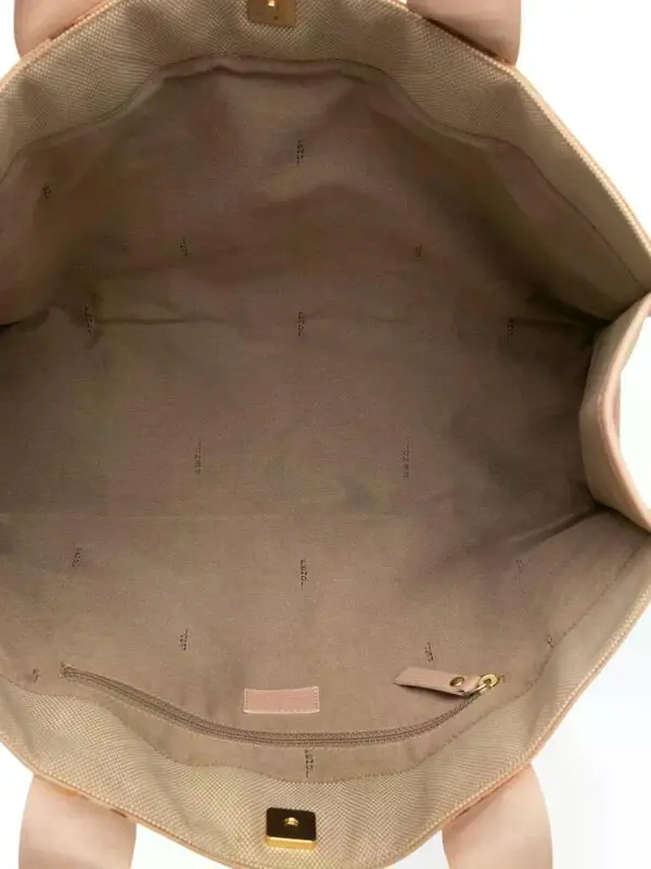 Fendi Zucca Trimmed Canvas Tote Bag