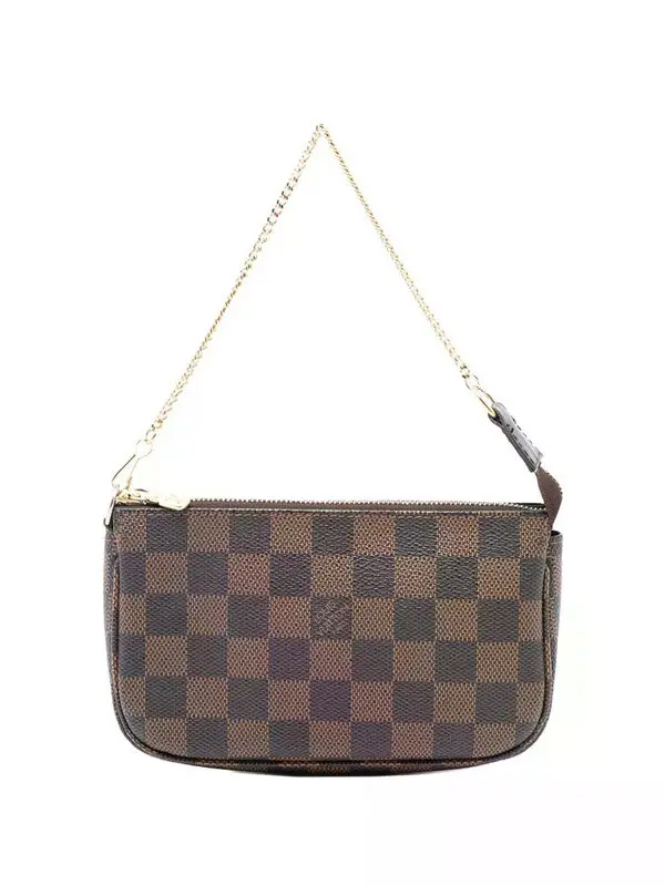 LOUIS VUITTON 2004 Damier Ebene Mini Pochette Accessoires Handbag - Brown