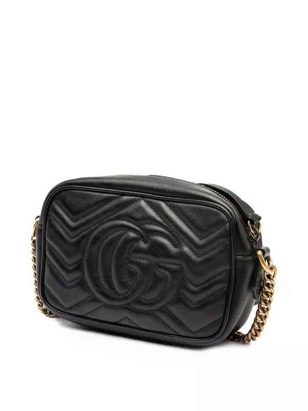 Gucci Mini Gg Marmont Matelasse Leather Crossbody Bag - Black