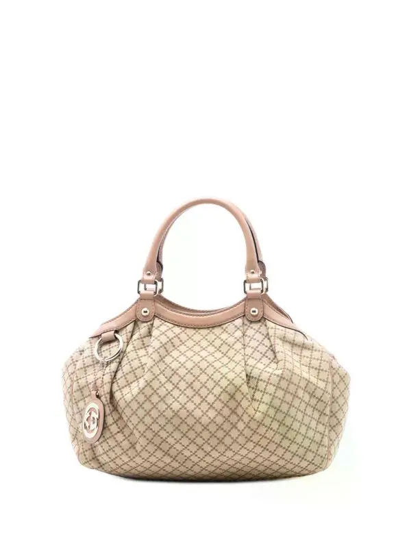 Gucci 2016-2026 Medium Diamante Canvas Sukey Tote Bag - Brown