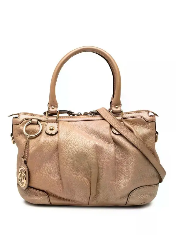Gucci Calfskin Sukey Satchel - Gold