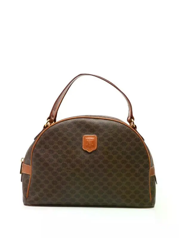 Celine 1997 Macadam Coated Canvas Dome Handbag - Brown