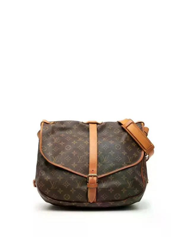 LOUIS VUITTON 1995 Monogram Saumur 35 Crossbody Bag - Brown