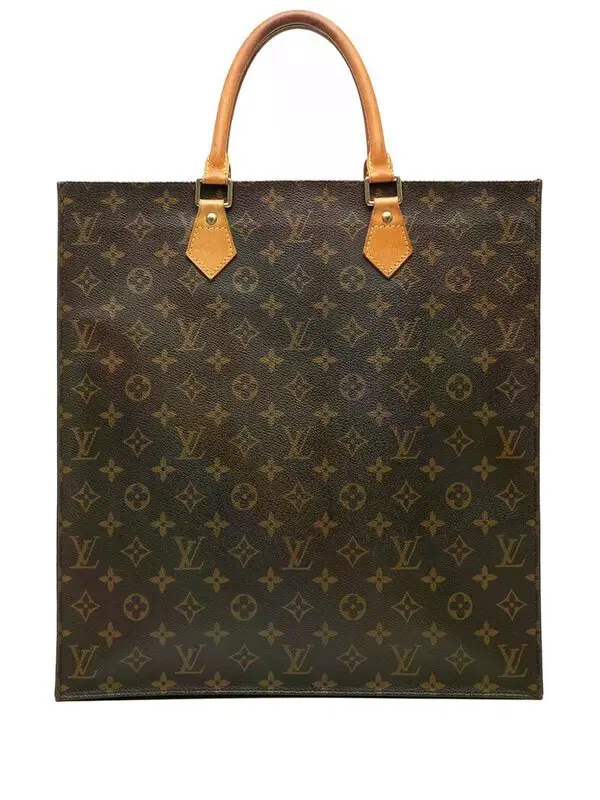 LOUIS VUITTON 2002 Monogram Sac Plat Tote Bag - Brown