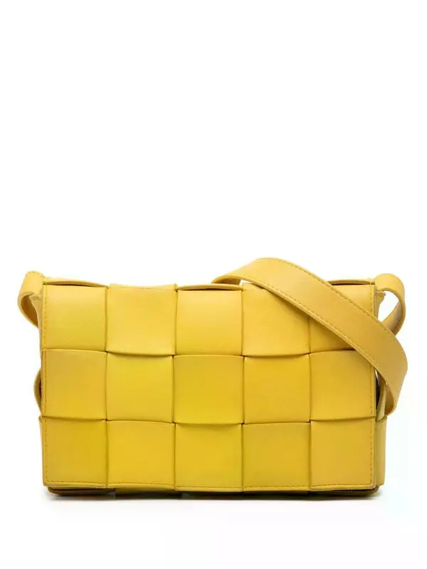 Bottega Veneta 2012-2025 Nappa Intrecciato Cassette Crossbody Bag - Yellow