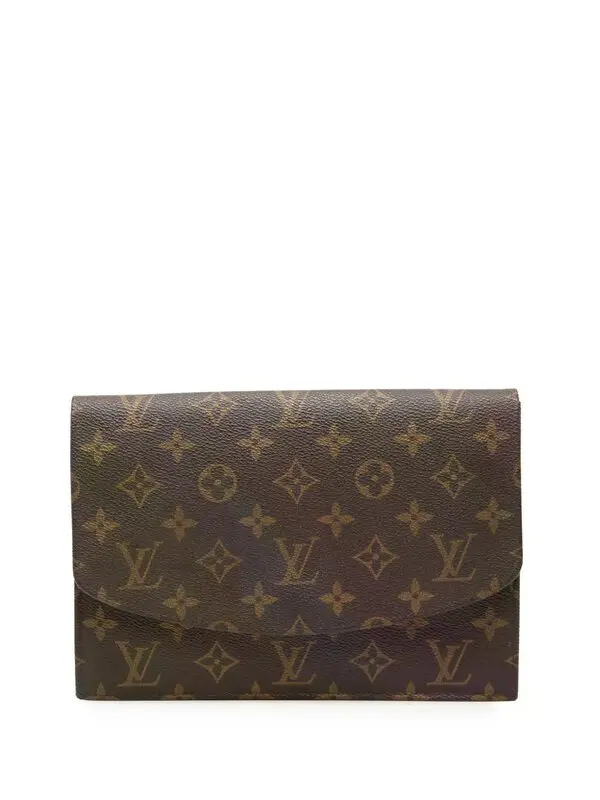 LOUIS VUITTON 1991 Monogram Pochette Rabat 23 Clutch Bag - Brown