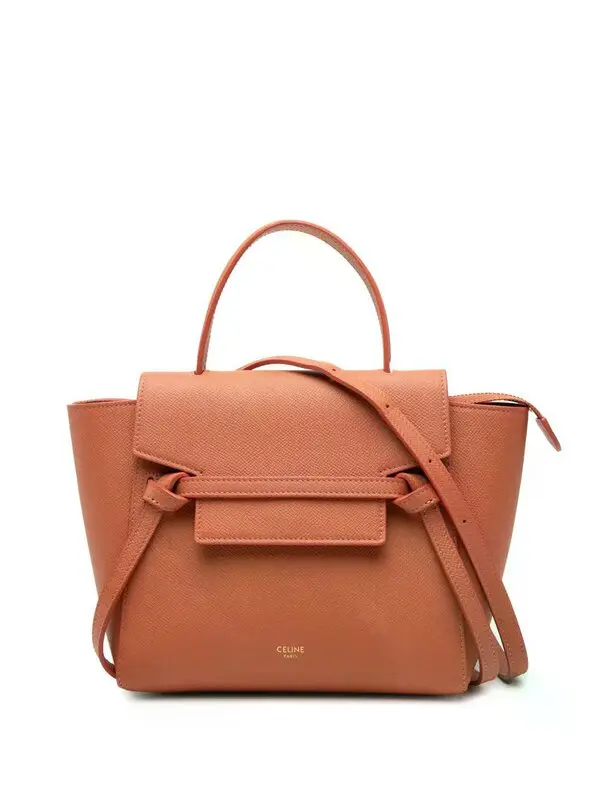 Celine 2020 Nano Grained Calfskin Belt Bag Satchel - Orange