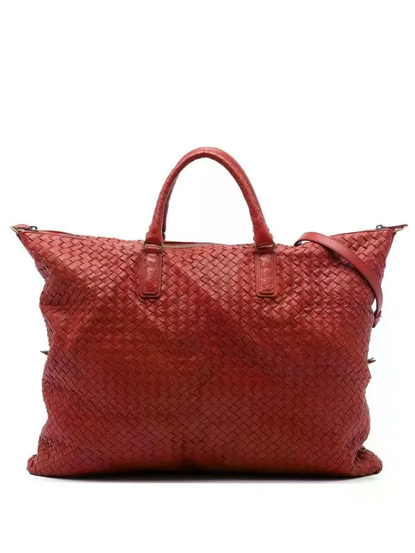 Bottega Veneta 2009 Maxi Intrecciato Nappa Convertible Satchel - Red