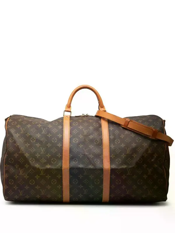 LOUIS VUITTON 1988 Monogram Keepall Bandouliere 60 Travel Bag - Brown
