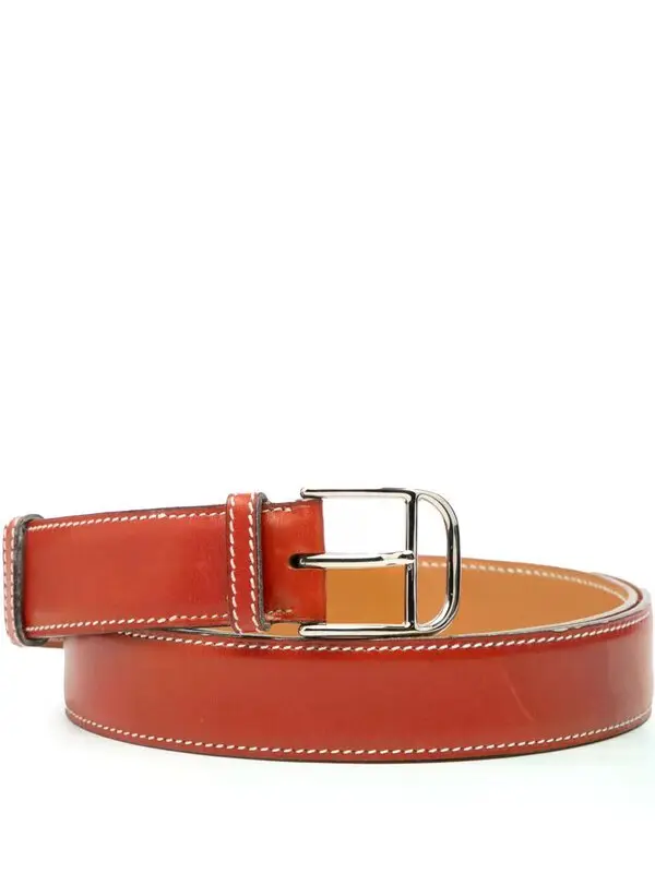 Hermès 1996 Box Calf Etriviere Belt - Orange