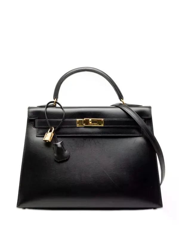 Hermès 1971 Box Calf Kelly Sellier 32 Satchel - Black