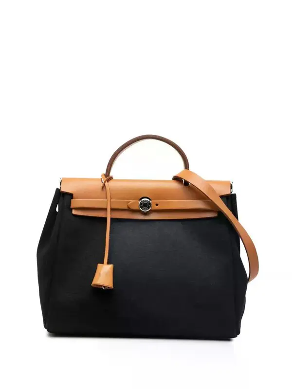 Hermès 2004 Toile Herbag Pm Satchel - Black