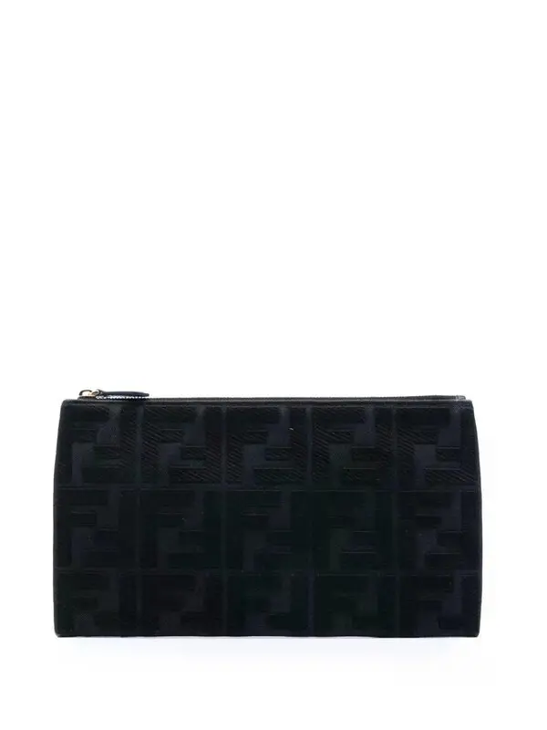 Fendi 2010-2026 Zucca Canvas Clutch Bag - Black