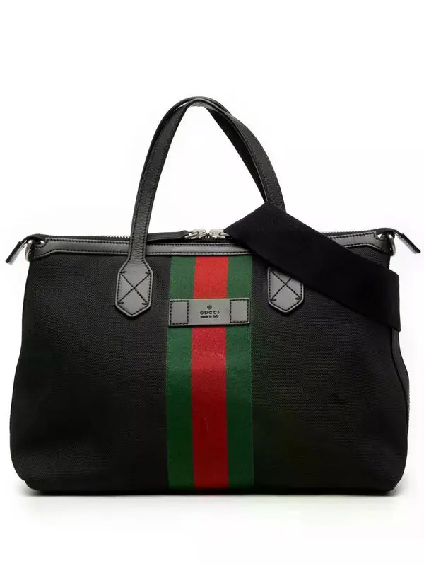 Gucci 2000-2015 Canvas Techno Web Satchel - Black