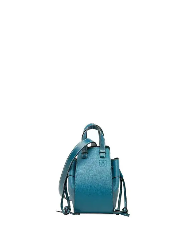 Loewe 2019 Mini Leather Drawstring Hammock Bag Satchel - Blue