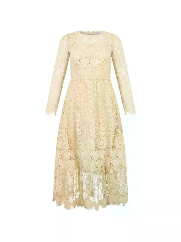 Valentino Garavani Lace Midi Dress - Neutrals