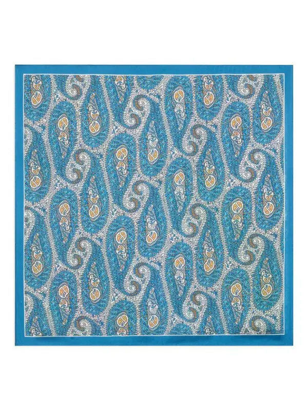 Etro Paisley Silk Scarf - Blue