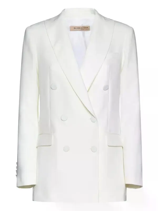 BLANCA VITA Double-breasted Blazer - White
