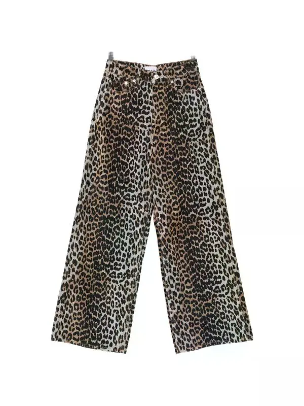 GANNI Leopard-print Trousers
