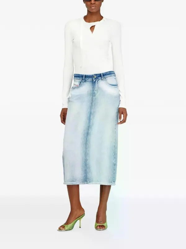 DIESEL® Five-pocket Denim Midi Skirt