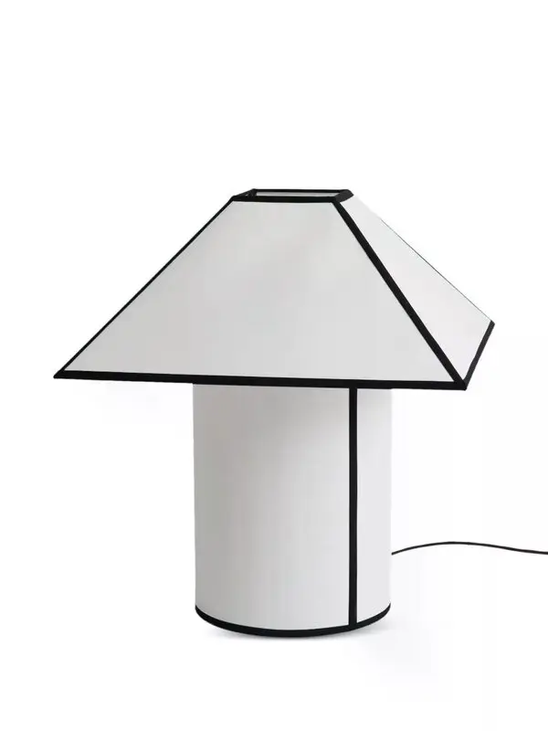 HAY Ava Pyramid Black-trim Table Lamp - White