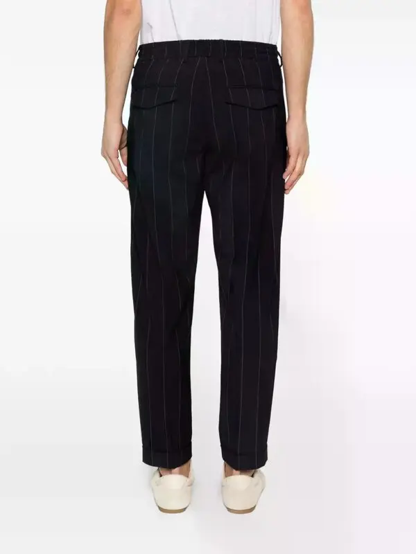 Eleventy Pinstripe-pattern Drawstring Trousers