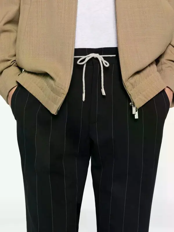 Eleventy Pinstripe-pattern Drawstring Trousers