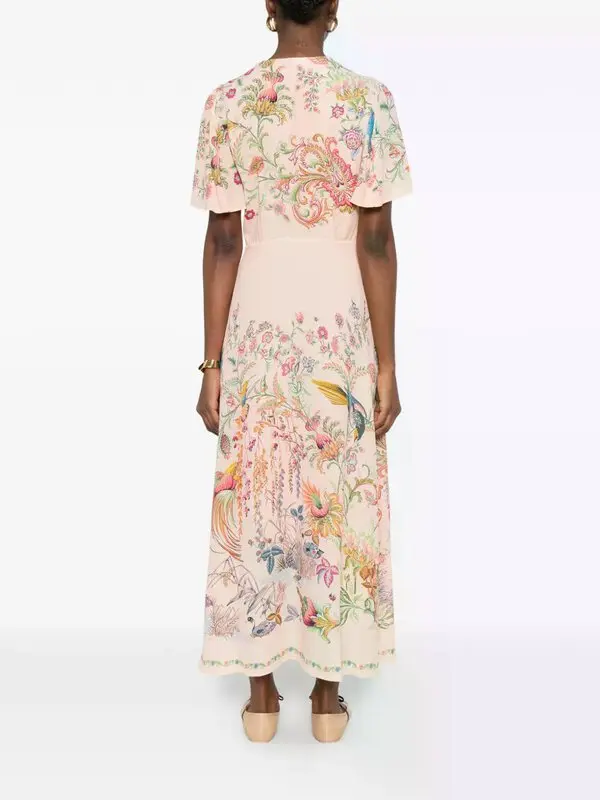Etro Floral Print V-neck Dress - Pink