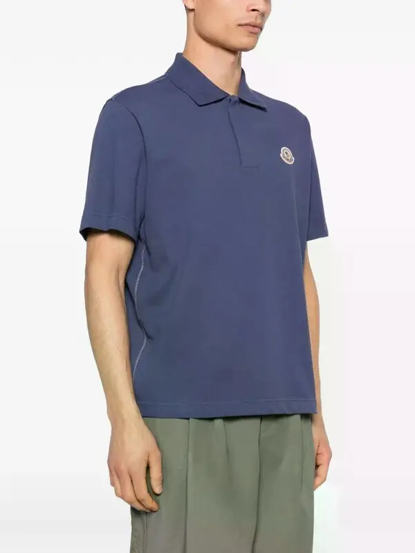 Moncler Logo Patch Polo Shirt - Blue