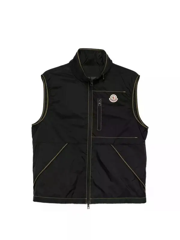 Moncler Contrast Stitch Vest - Black
