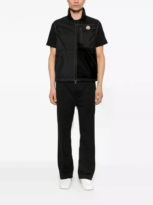 Moncler Contrast Stitch Vest - Black