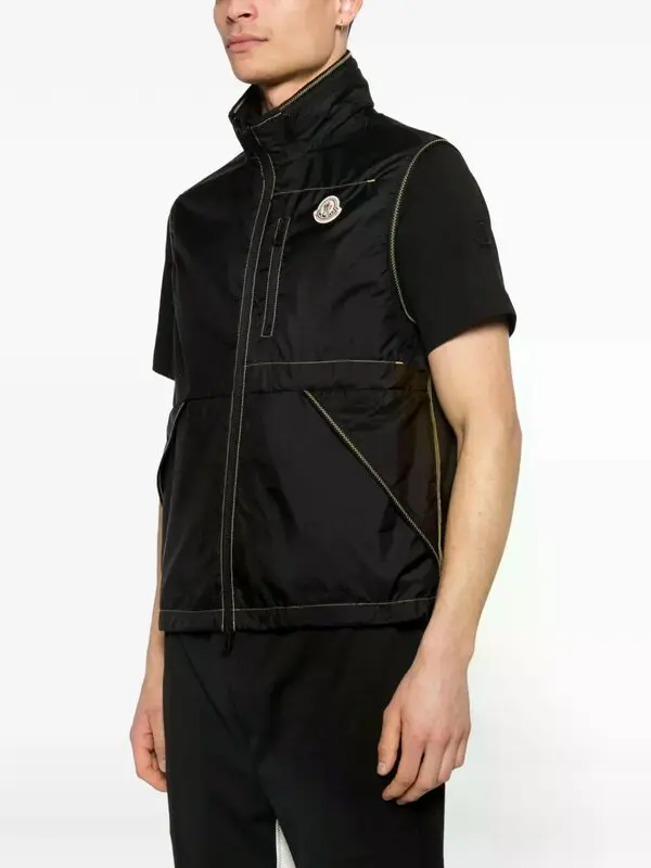 Moncler Contrast Stitch Vest - Black