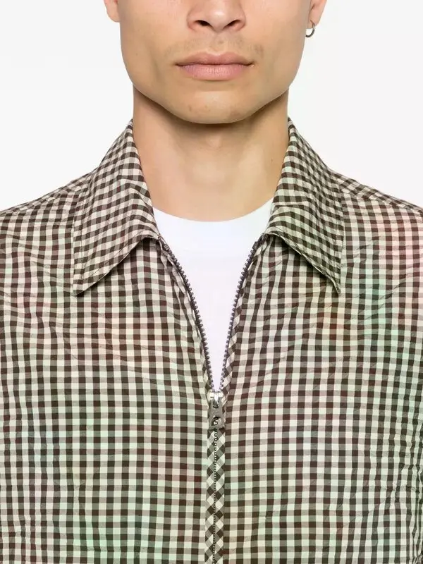 Moncler Gingham Crinkle Shirt Jacket