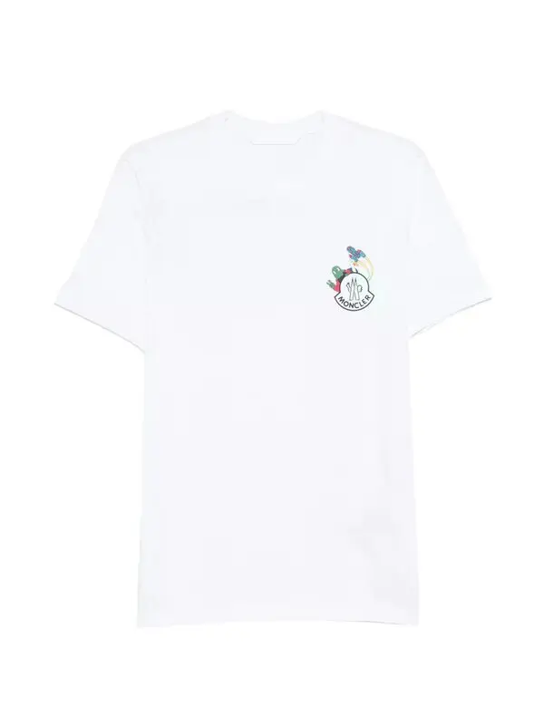 Moncler Cartoon Logo Graphic T-shirt - White