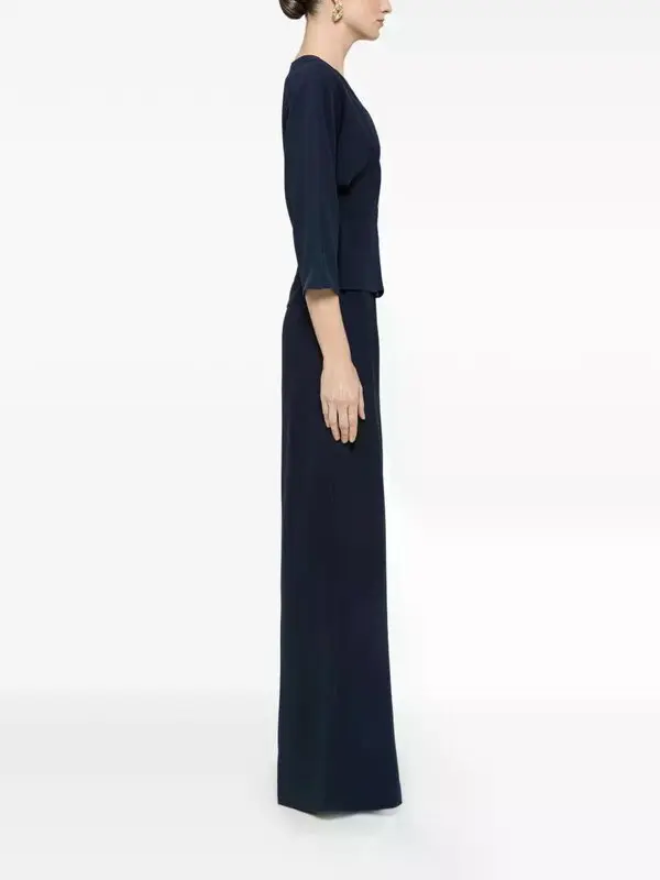 NISSA High-waisted Crepe Trousers - Blue