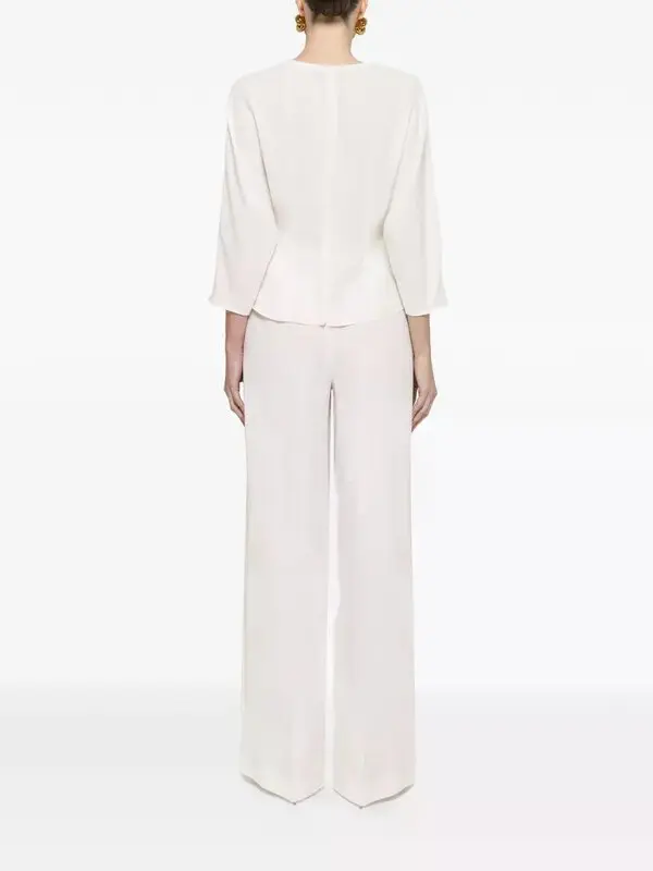 NISSA High-waisted Crepe Trousers - White