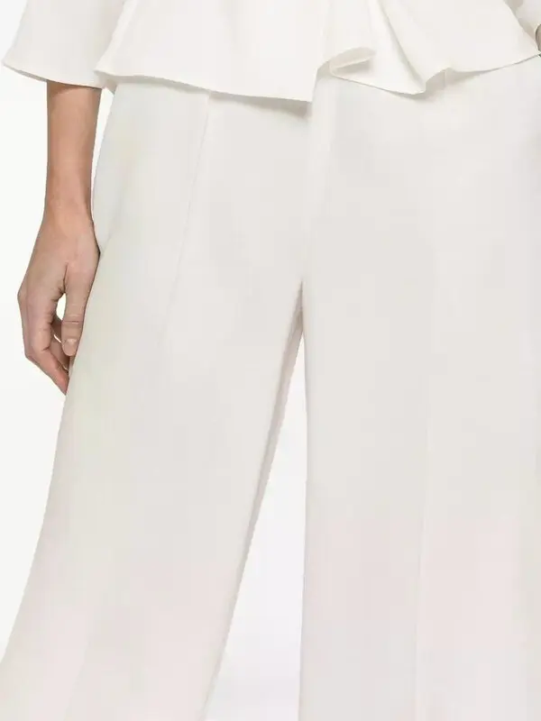 NISSA High-waisted Crepe Trousers - White