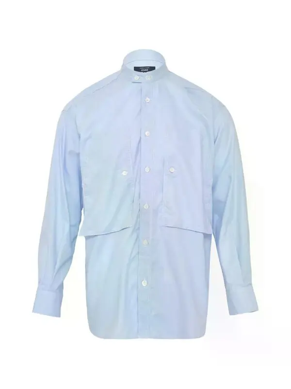 Comme Des Garçons Long-sleeve Patch-pocket Shirt - Blue