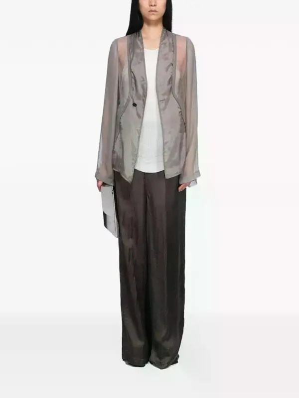 Rick Owens Temple Stag Zip-detail Shirt - Grey