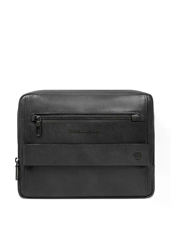PIQUADRO Leather Messenger Bag - Black