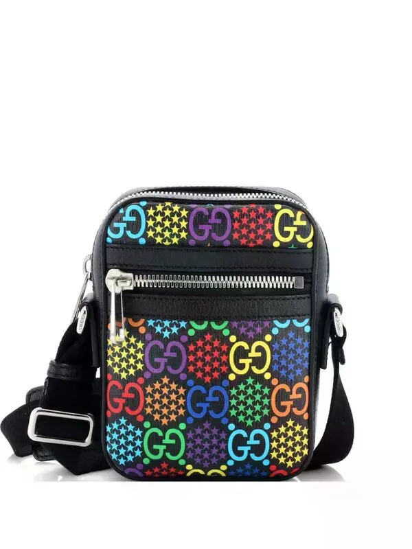 Gucci Psychedelic Print Gg Coated Canvas Mini Messenger Bag
