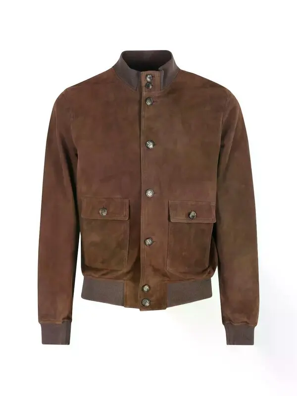 STEWART Buttoned Flap-pocket Suede Jacket